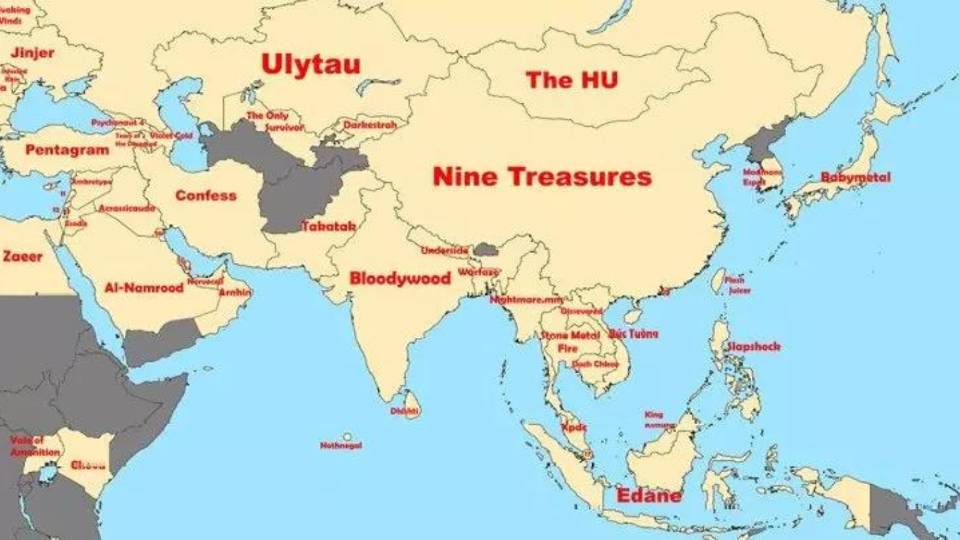 Here's a Map of the Most Popular Metal Bands from Every Country ...