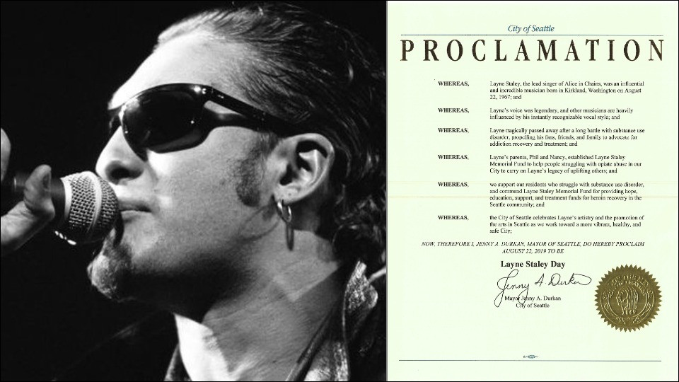 August 22 Officially Proclaimed Layne Staley Day in Seattle | Ultimate ...