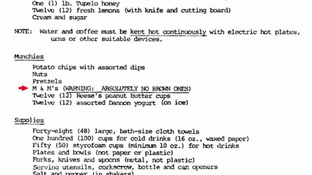 Interesting Things Found on Artist Backstage Riders & Contracts ...