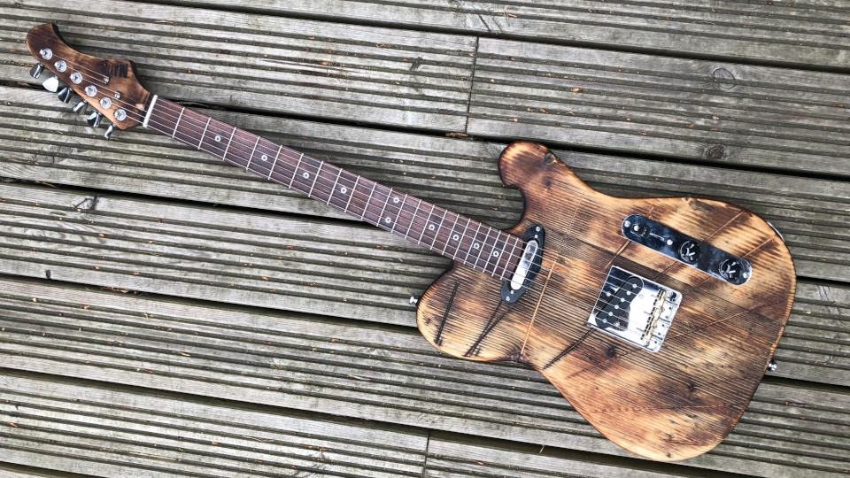This Weathered Custom Guitar Was Fully Made From Reclaimed And Recycled ...