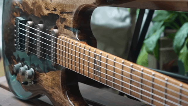 Watch: Artist Builds Stunning Live Edge Guitar With Epoxy Resin Finish ...